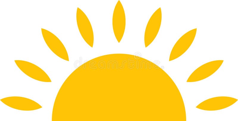 Yellow Half Sun Vector Icon Logo Stock Illustration - Illustration of ...