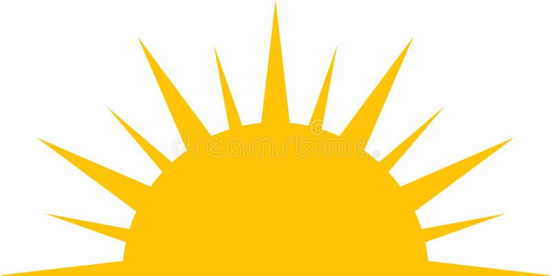 Yellow Half Sun Vector Icon Logo Stock Illustration - Illustration of ...