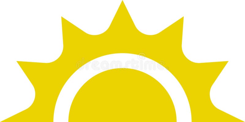 Yellow Half Sun Vector Icon Logo Stock Illustration - Illustration of ...
