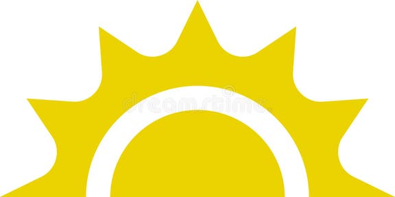 Yellow Half Sun Vector Icon Logo Stock Illustration - Illustration of ...