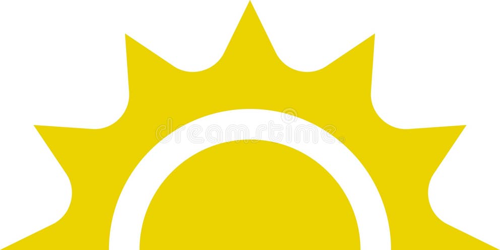 Yellow Half Sun Vector Icon Logo Stock Illustration - Illustration of ...