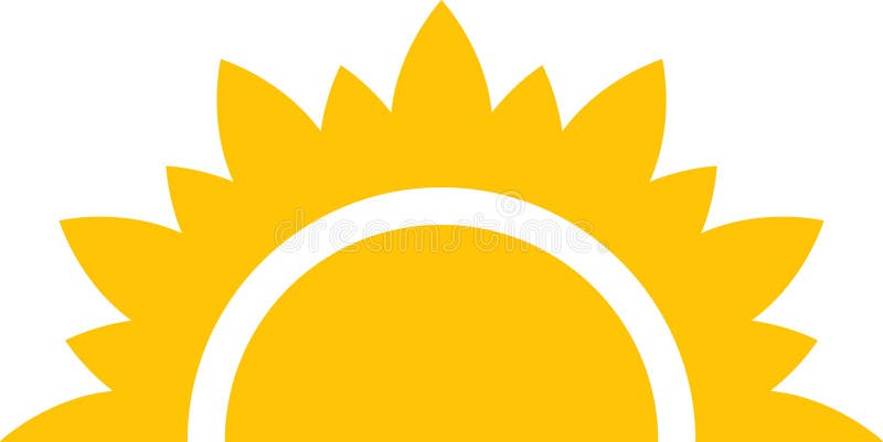 Yellow Half Sun Vector Icon Logo Stock Vector - Illustration of graphic ...