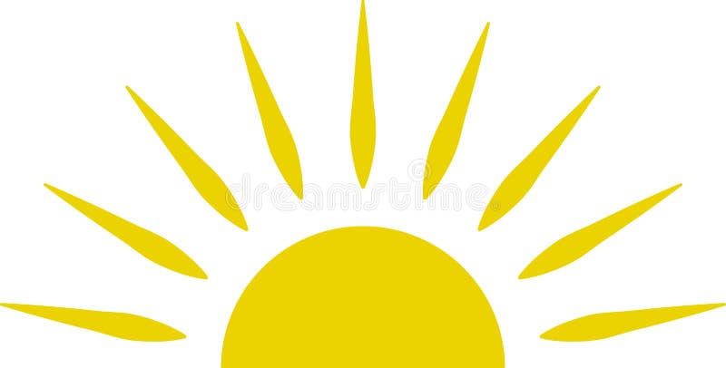 Yellow Half Sun Vector Icon Logo Stock Vector - Illustration of ...