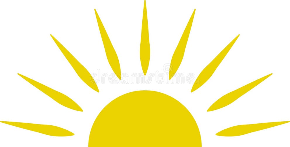Yellow Half Sun Vector Icon Logo Stock Vector - Illustration of ...