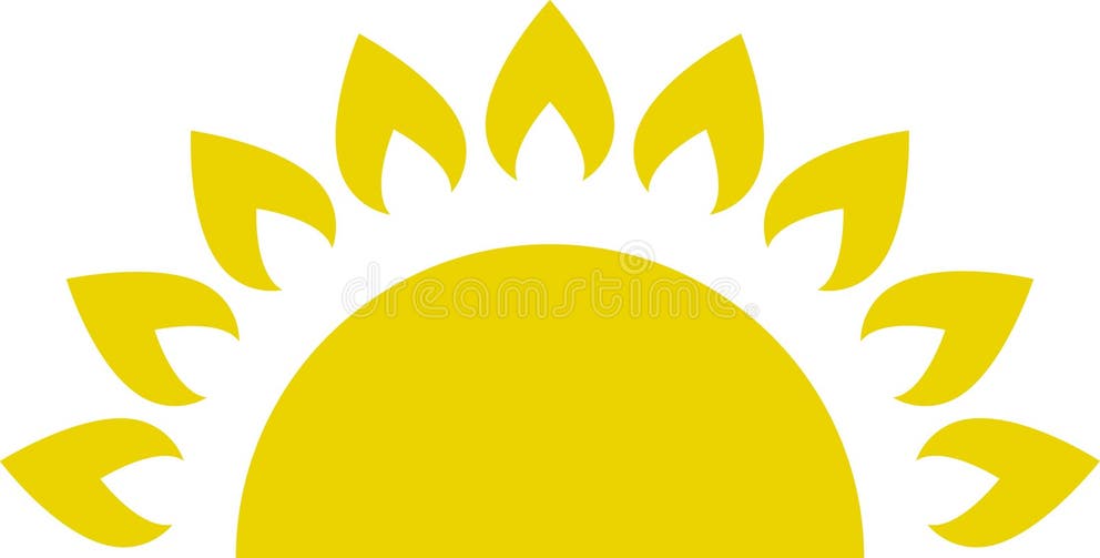 Yellow Half Sun Vector Icon Logo Stock Vector - Illustration of simple ...