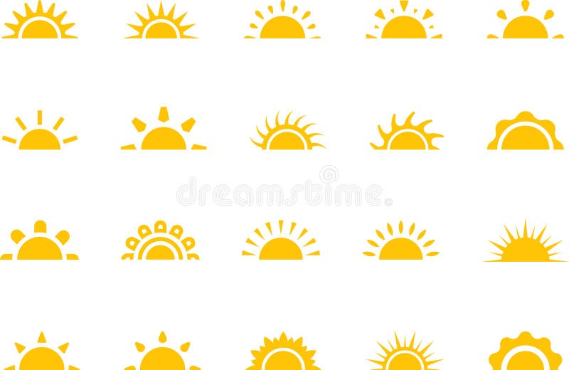 Yellow Half Sun Vector Icon Logo Stock Illustration - Illustration of ...