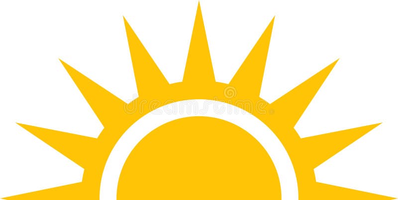 Yellow Half Sun Vector Icon Logo Stock Illustration - Illustration of ...