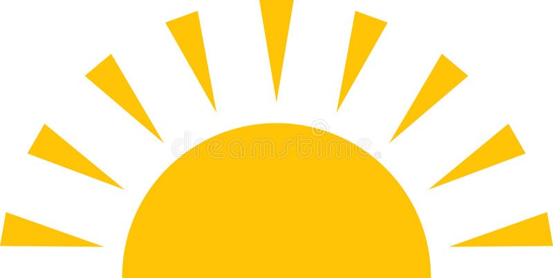 Yellow Half Sun Vector Icon Logo Stock Vector - Illustration of cartoon ...