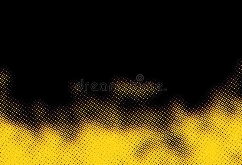 Yellow Halftone Dotted Border on Black Background Stock Vector ...