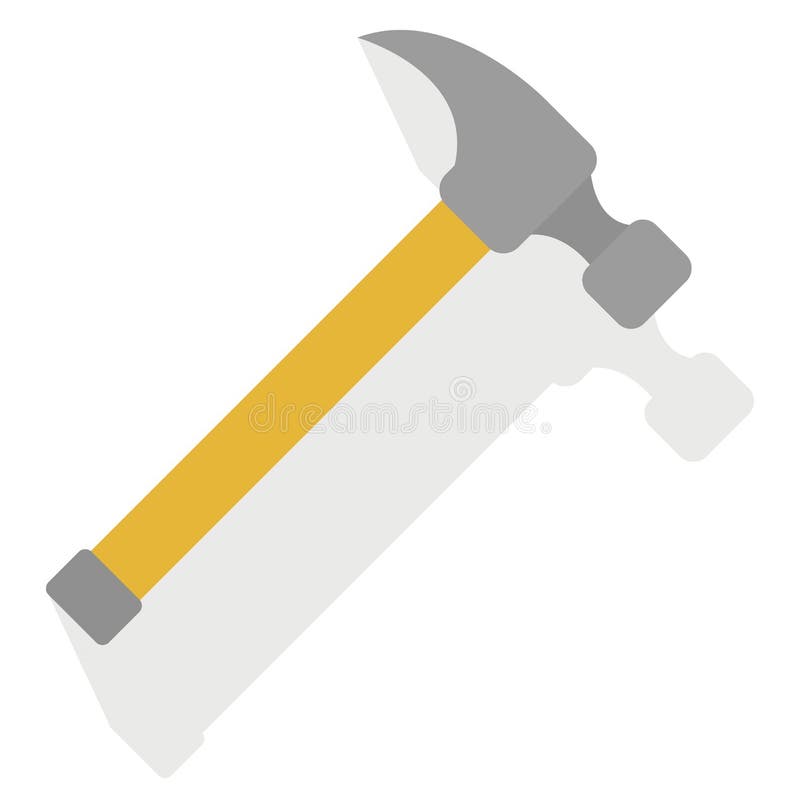 Yellow hammer, icon stock vector. Illustration of hand - 259784122