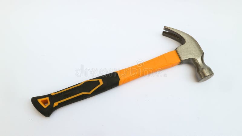 Yellow Hammer on White Background Stock Photo - Image of tool, strike ...