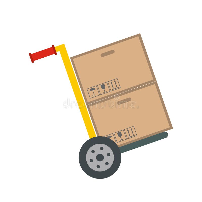 Hand Cart Icon, Cartoon Style Stock Vector - Illustration of icon ...