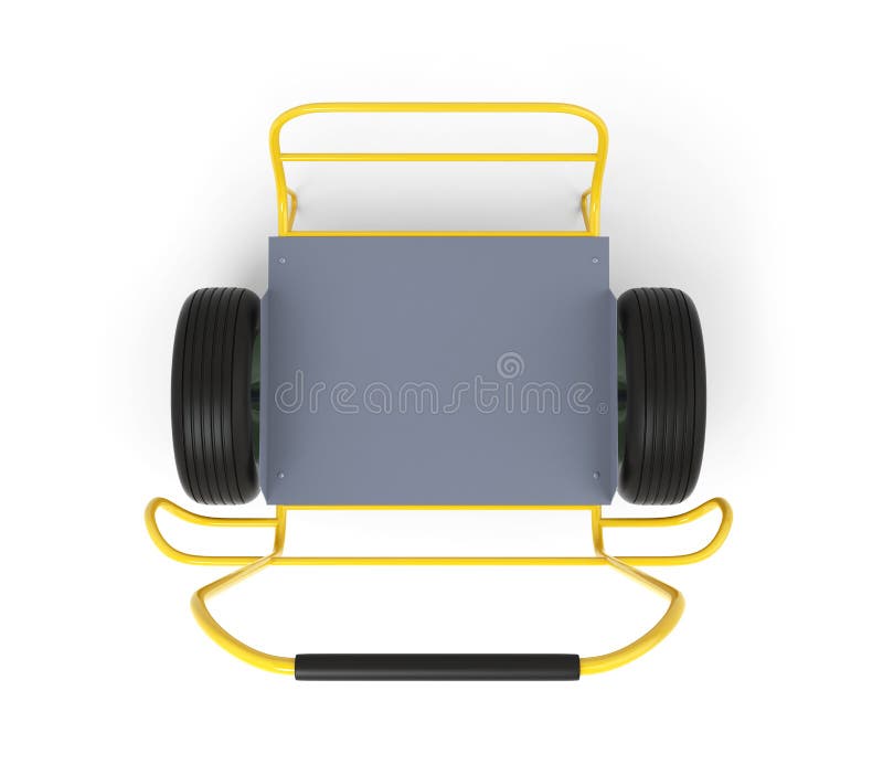 Yellow hand cart isolated stock illustration. Illustration of cargo ...