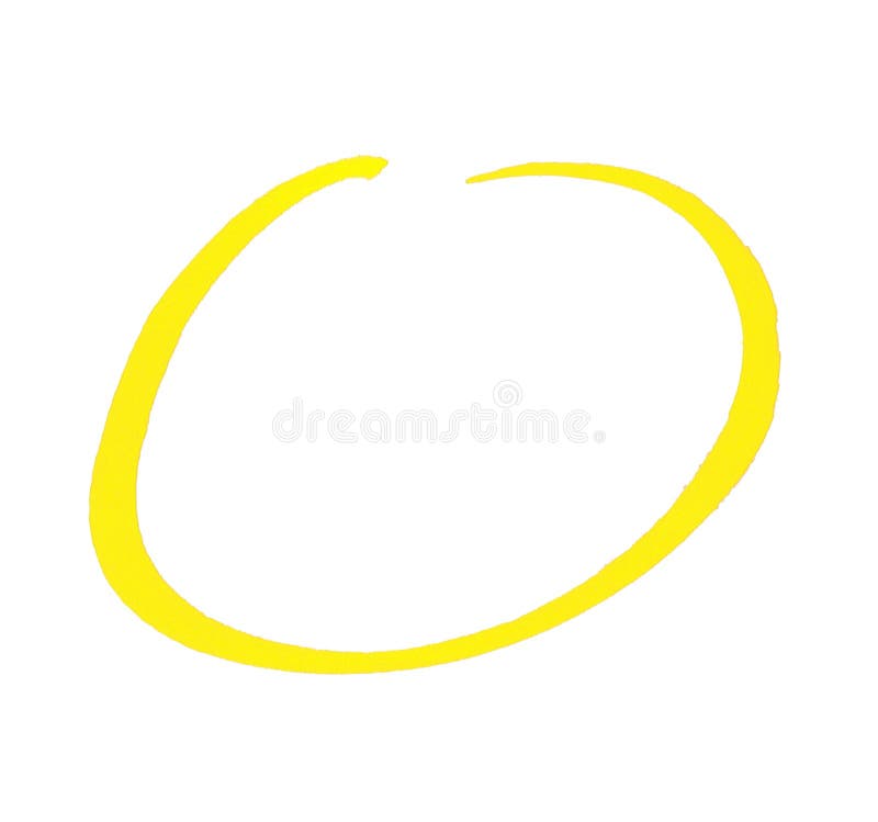 Yellow Hand Drawn Pencil Circle Stock Illustration - Illustration of ...