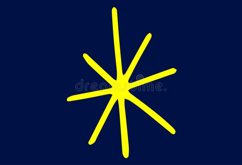 Yellow Hand-drawn star stock vector. Illustration of crayon - 198199484