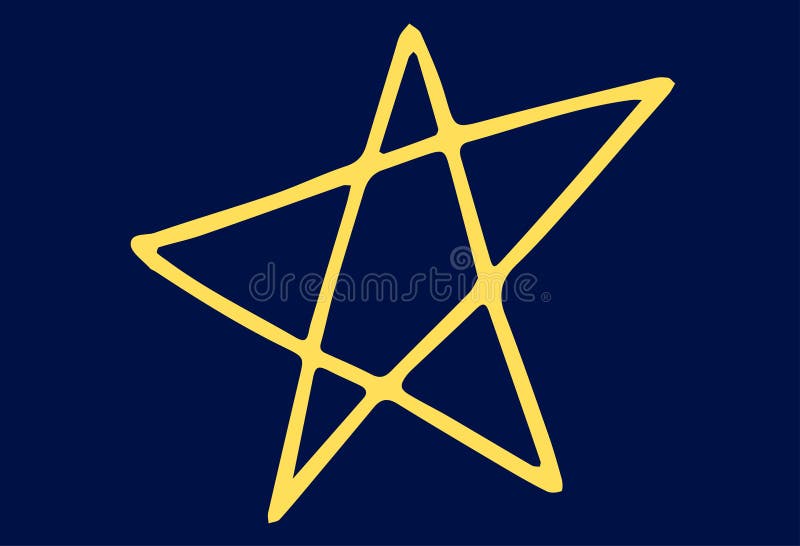 Yellow Hand-drawn star stock vector. Illustration of sketch - 198199489