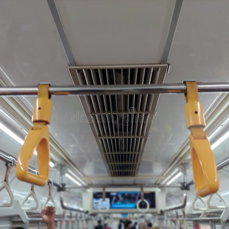 Yellow Hand Grip on the Train Stock Image - Image of vehicle, iron ...