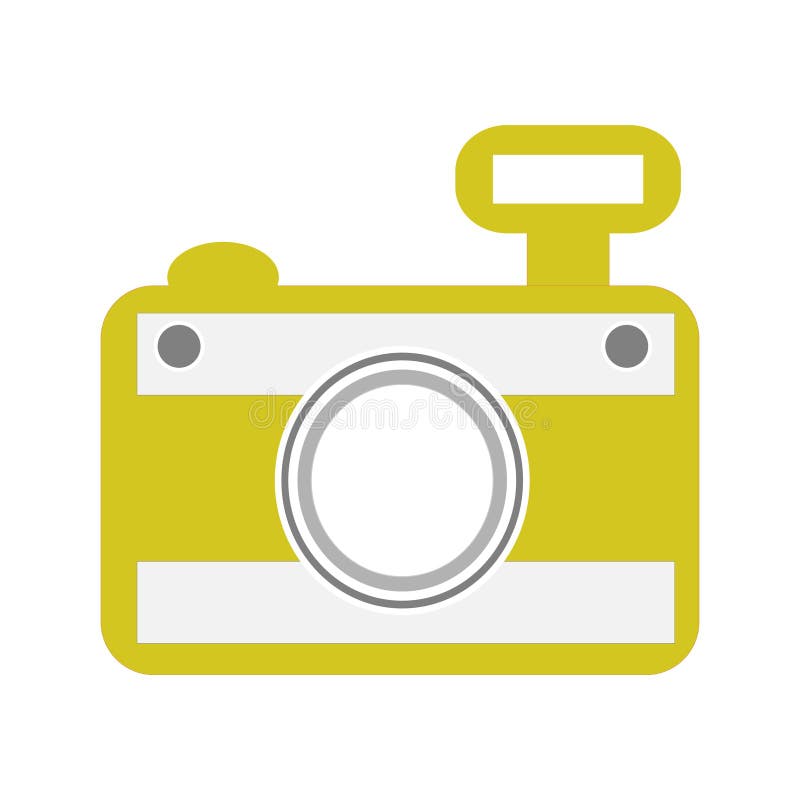 A Yellow Hand Held Camera on White Stock Vector - Illustration of icon ...
