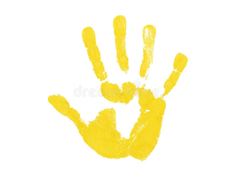 Yellow Hand Print Stock Images - Image: 9566654