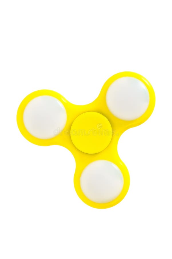 Yellow Spinner Toy, for Stress Relieving Isolated on a White Background ...