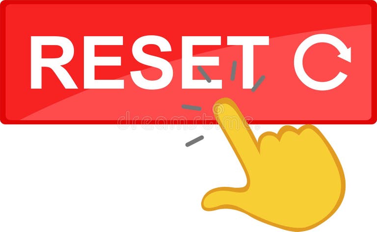 Yellow Hand Touch Reset Button Stock Vector - Illustration of ...