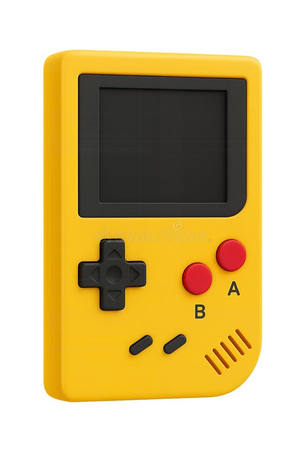 Yellow Handheld Game Console Stock Image - Illustration of control ...