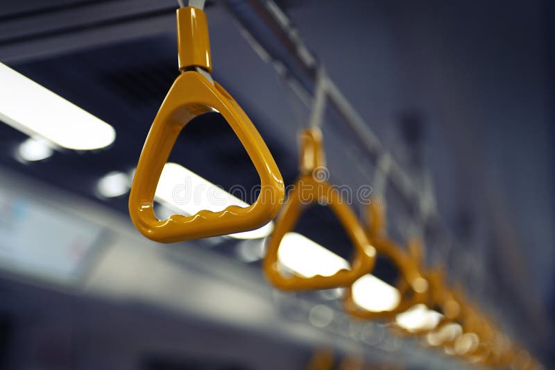 Yellow Handle on the Singapore Mass Rapid Train (MRT) Stock Image ...