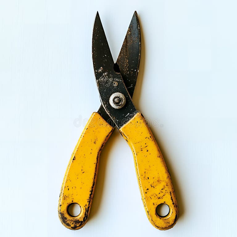 Yellow Handled Wire Cutters on a White Background Stock Illustration ...