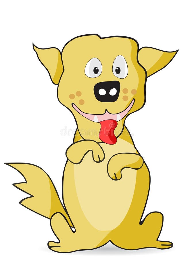 Yellow happy dog stock vector. Illustration of canine - 22852414