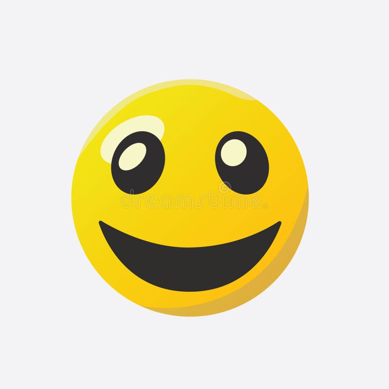 Yellow Happy Face with Smile. Vector Eps 10 Stock Vector - Illustration ...