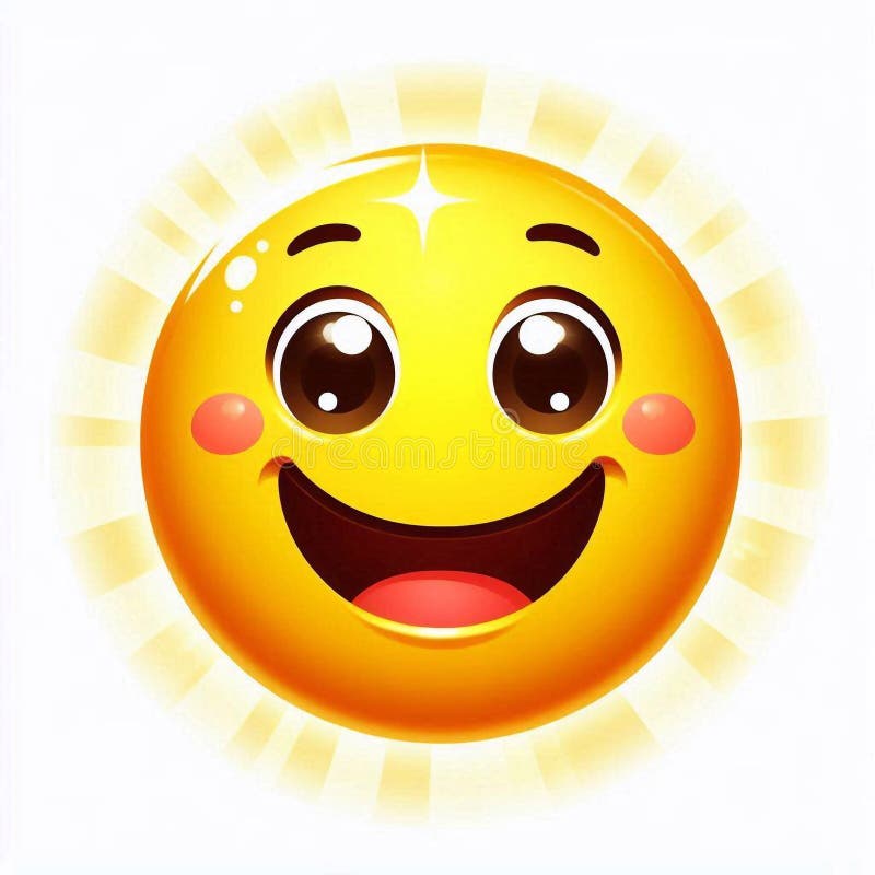 Yellow Happy Smiley Face. Generated AI Stock Illustration ...