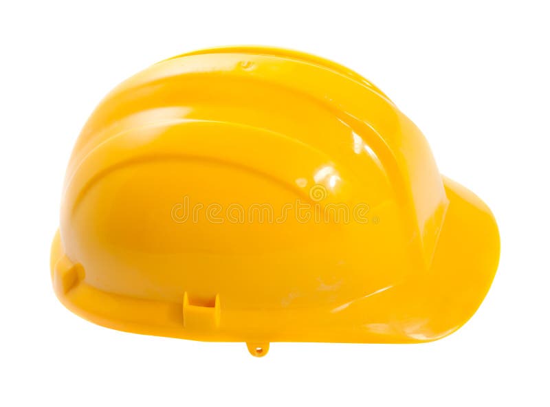 Yellow Hard Construction Hat Stock Photo - Image of plastic ...