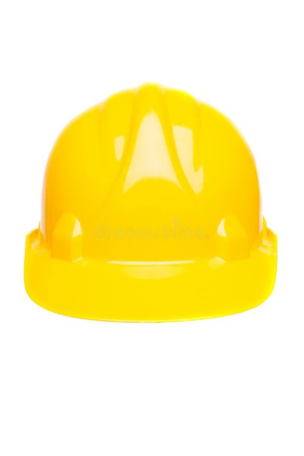 Yellow Hard Hat Isolated on White Stock Image - Image of headwear ...