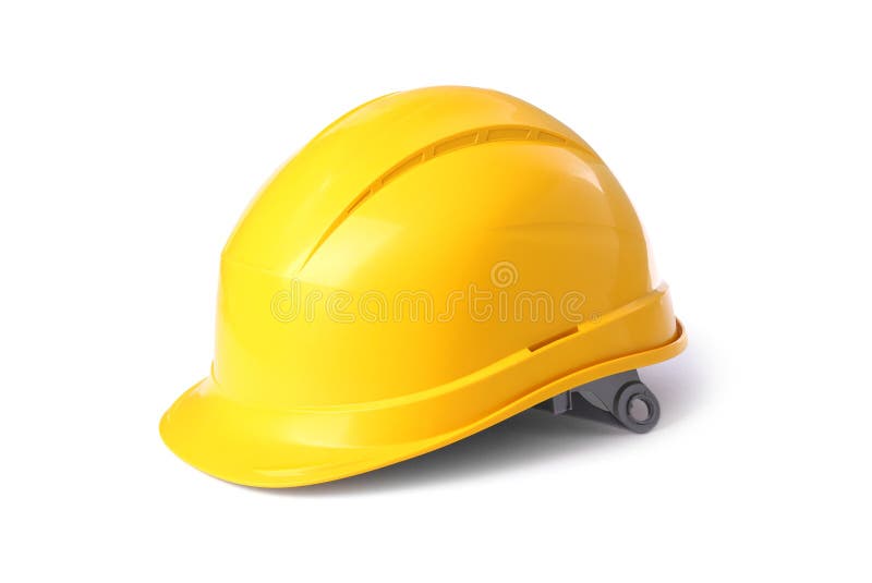 Yellow Hard Hat Isolated on White. Safety Equipment Stock Photo - Image ...