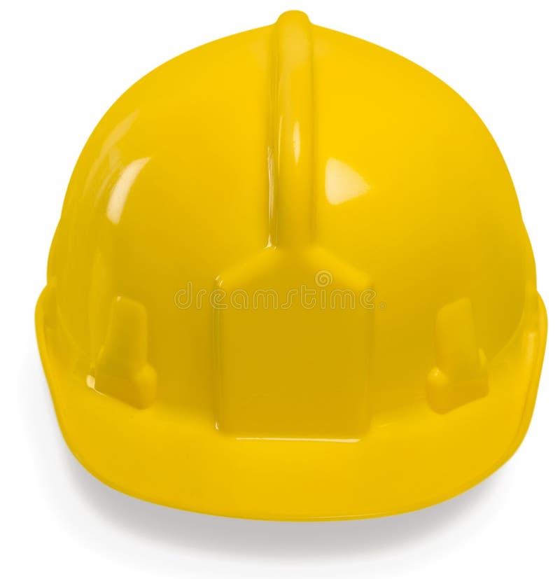 Yellow Hard Hat on White Background Stock Photo - Image of background ...