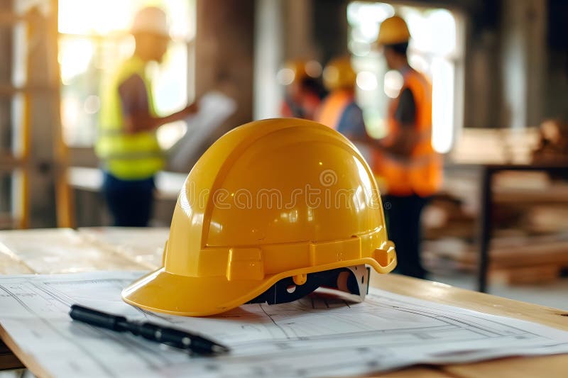 Construction Worker Holding Yellow Hard Hat with American Flag ...
