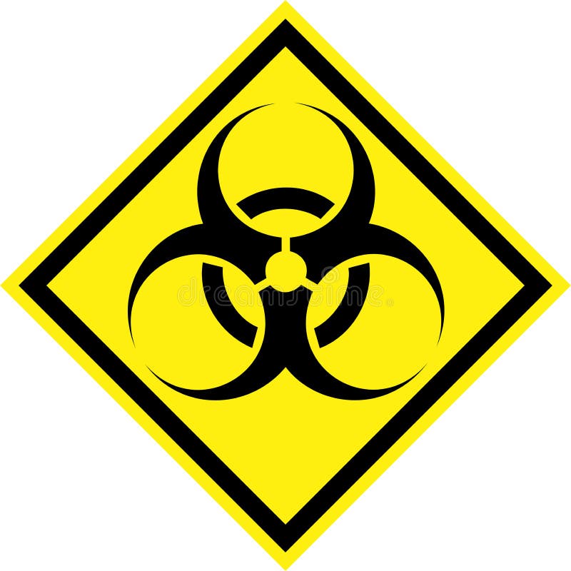 Yellow Hazard Sign with Biohazard Substances Stock Illustration ...
