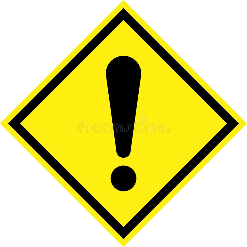 Yellow Hazard Sign with Exclamation Mark Stock Illustration ...