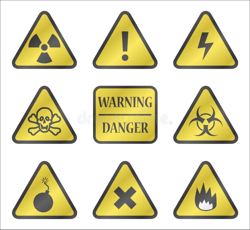 Yellow Hazard Signs stock illustration. Illustration of bomb - 87316389