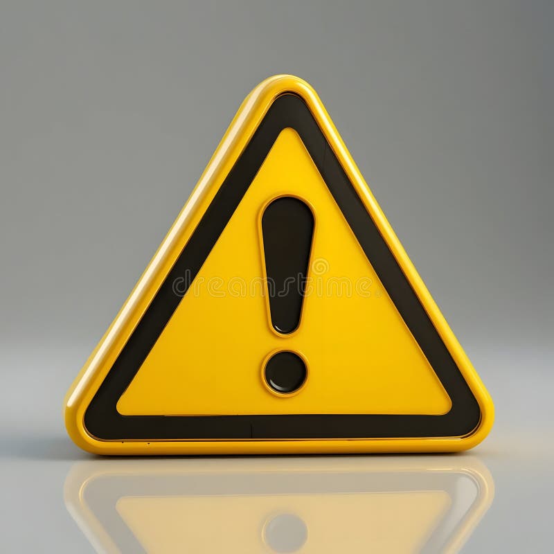Yellow Triangular Hazard Warning Sign with Black Exclamation Mark on a ...