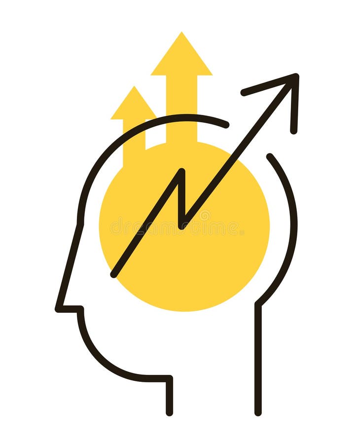 Yellow head profile stock vector. Illustration of brain - 230060673