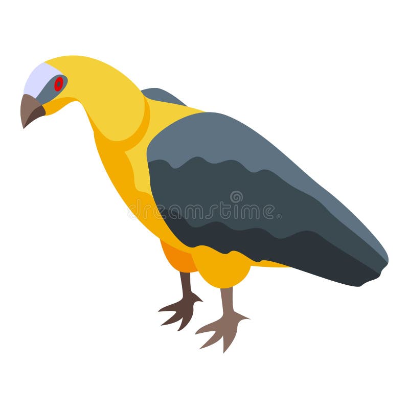Yellow Head Vulture Icon Isometric Vector. Evil Bird Stock Vector ...