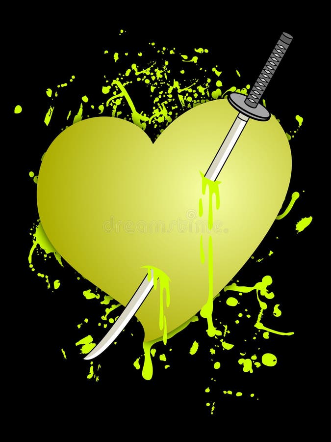 Yellow heart stock vector. Illustration of killing, calvary - 42141154