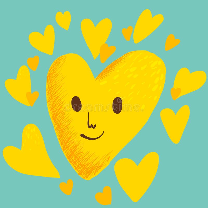 Yellow heart shaped zip stock illustration. Illustration of colorful ...
