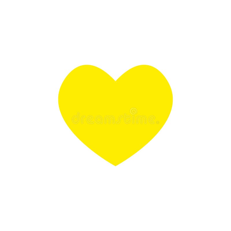Yellow Heart Icon Object Symbol Gradient Vector Art Design Cartoon ...