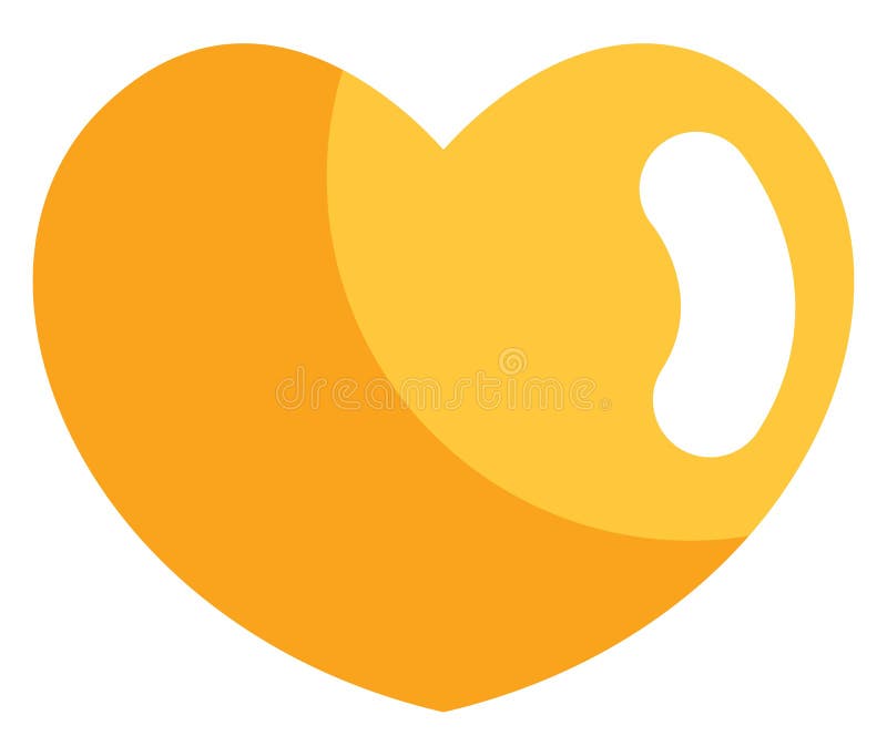 Yellow heart, icon stock vector. Illustration of background - 261062531