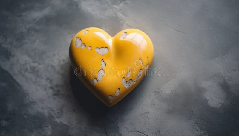 Yellow heart-shaped stone stock illustration. Illustration of valentine ...