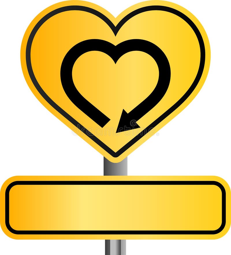Yellow heart sign stock vector. Illustration of love - 35763961