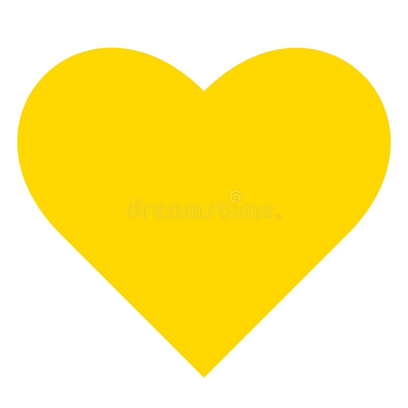 Yellow Heart on a White Background. Vector Graphics Stock Vector ...