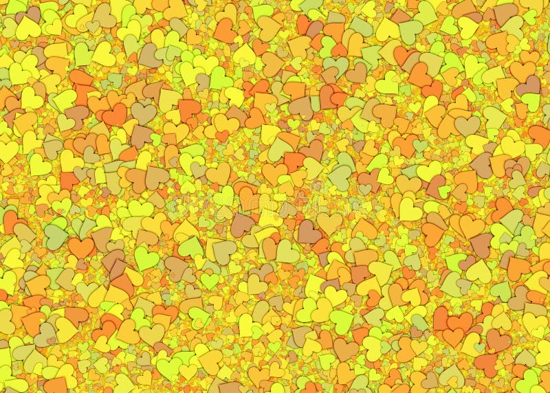 Yellow Hearts Background of Love Symbol Stock Illustration ...